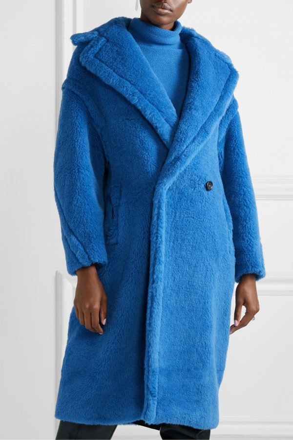Max Mara Teddy Bear Alpacablend Coat Bright Blue Editorialist